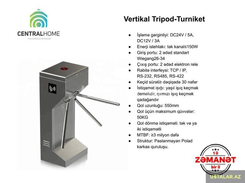 Turniket sistemlərinin quraşdırılması